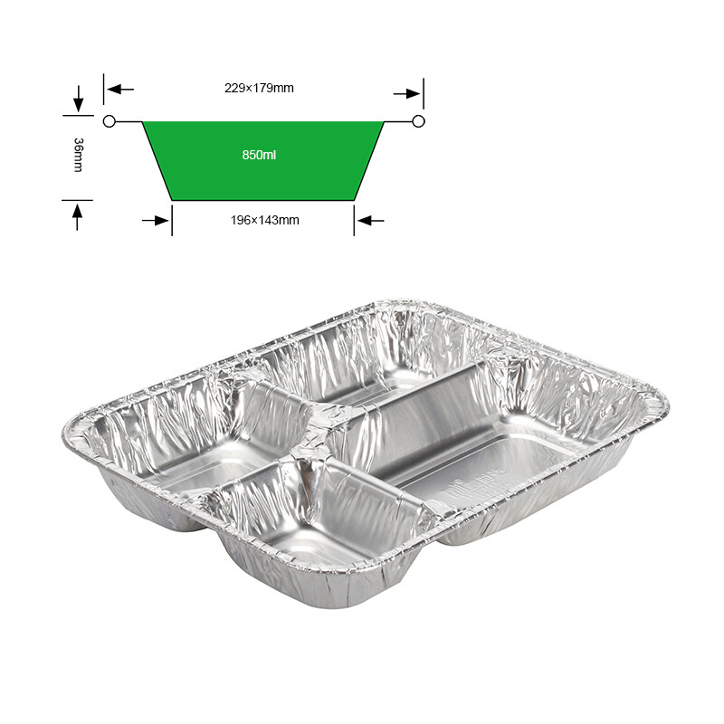 4 Compartment Foil Take Out Pans | Take Out Food Containers With Lids ...