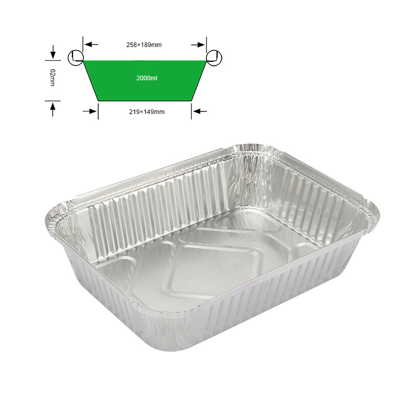 2000ml Oblong Foil Take-Out Pan | Food Containers Take Out - Mestaek