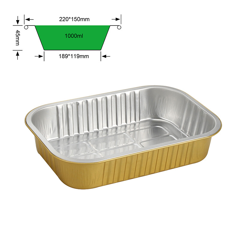 Oblong Foil Pan | 1000ml Smoothwall Foil Container - Mestaek